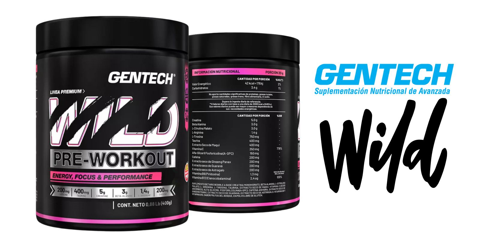 Wild Pre Workout de Gentech: Energía explosiva para entrenar