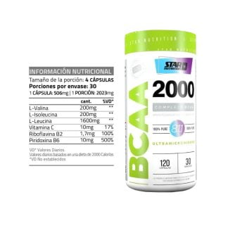 Bcaa 2000 Star Nutrition | Aminoácido | Bcaa | DeMusculos.com