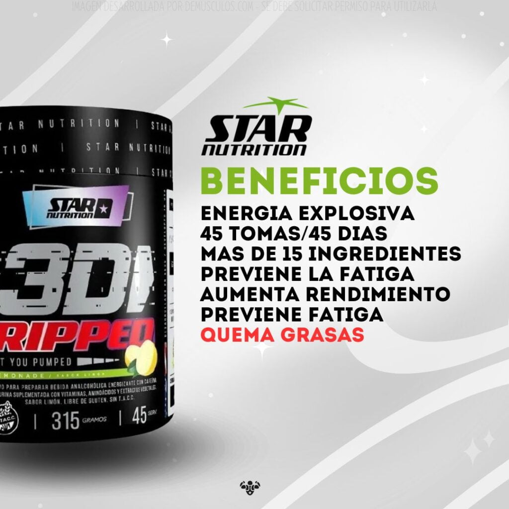 Pump 3D Ripped | 315 grs | Pre Work | Star Nutrition | DeMusculos