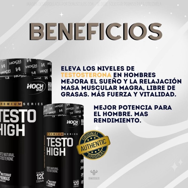 Testo High | 120 cápsulas | Hoch Sport | Zinc | Magnesio