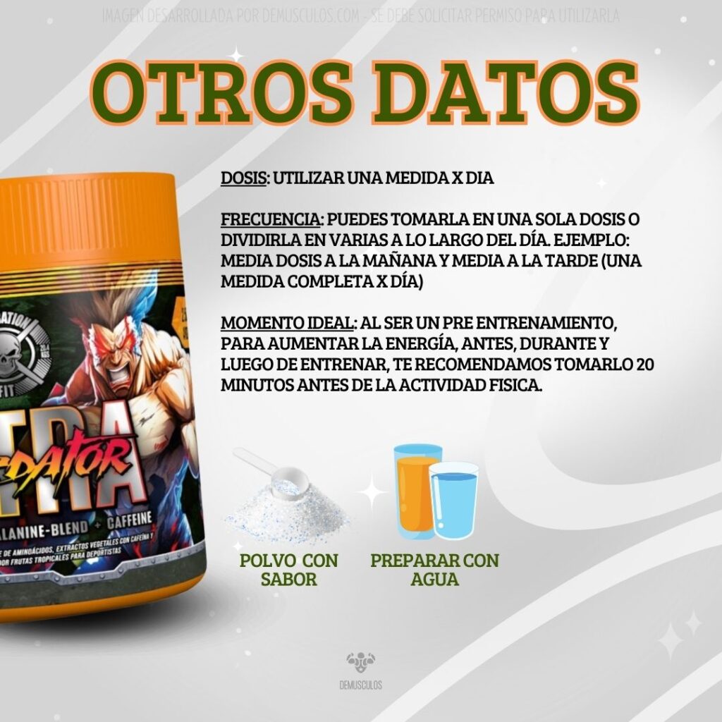 Pre Entreno Ultra Predator | 300 grs | Con Cafeína | DeMusculos