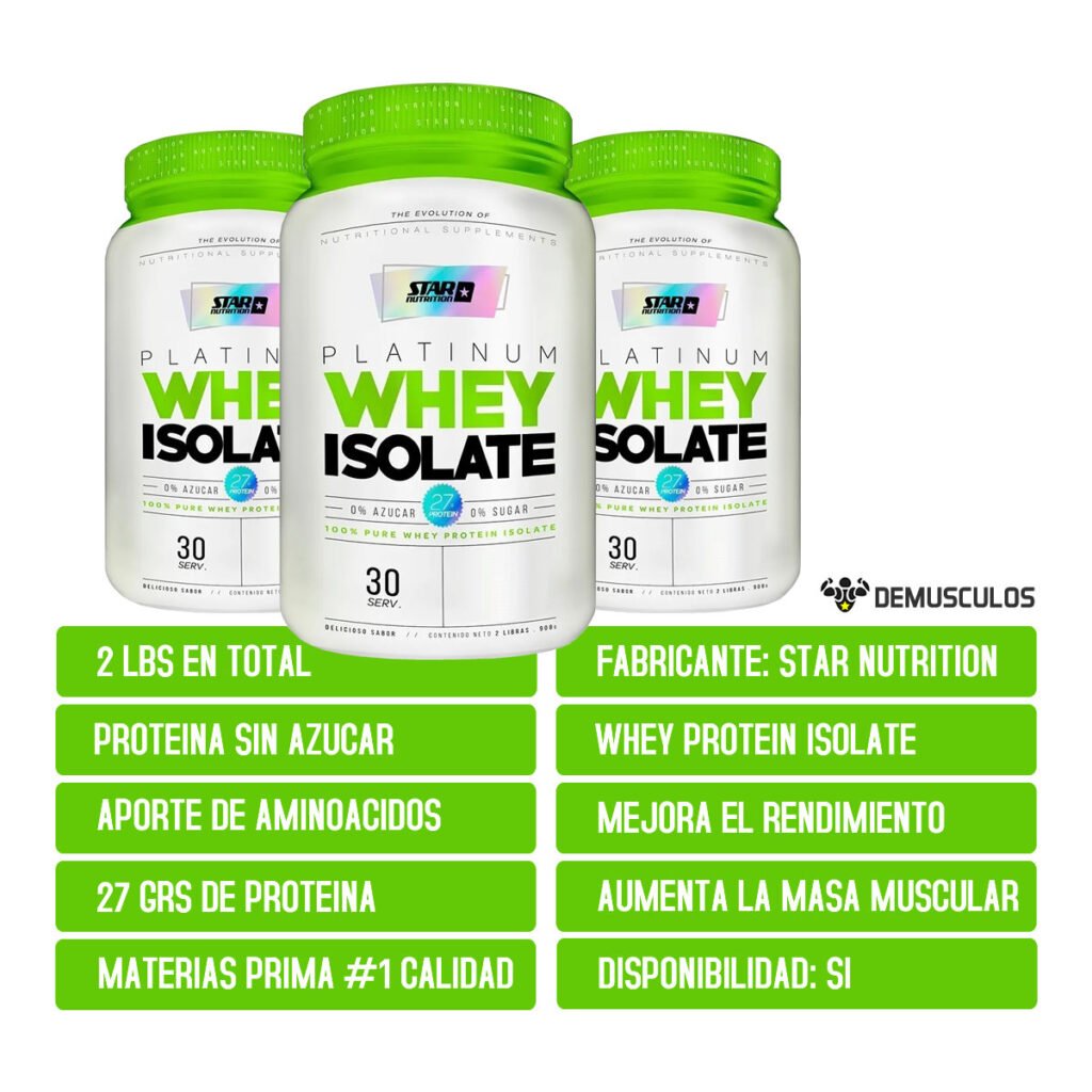 Platinum Whey Isolate | 2 Lbs | Star Nutrition | DeMusculos.com