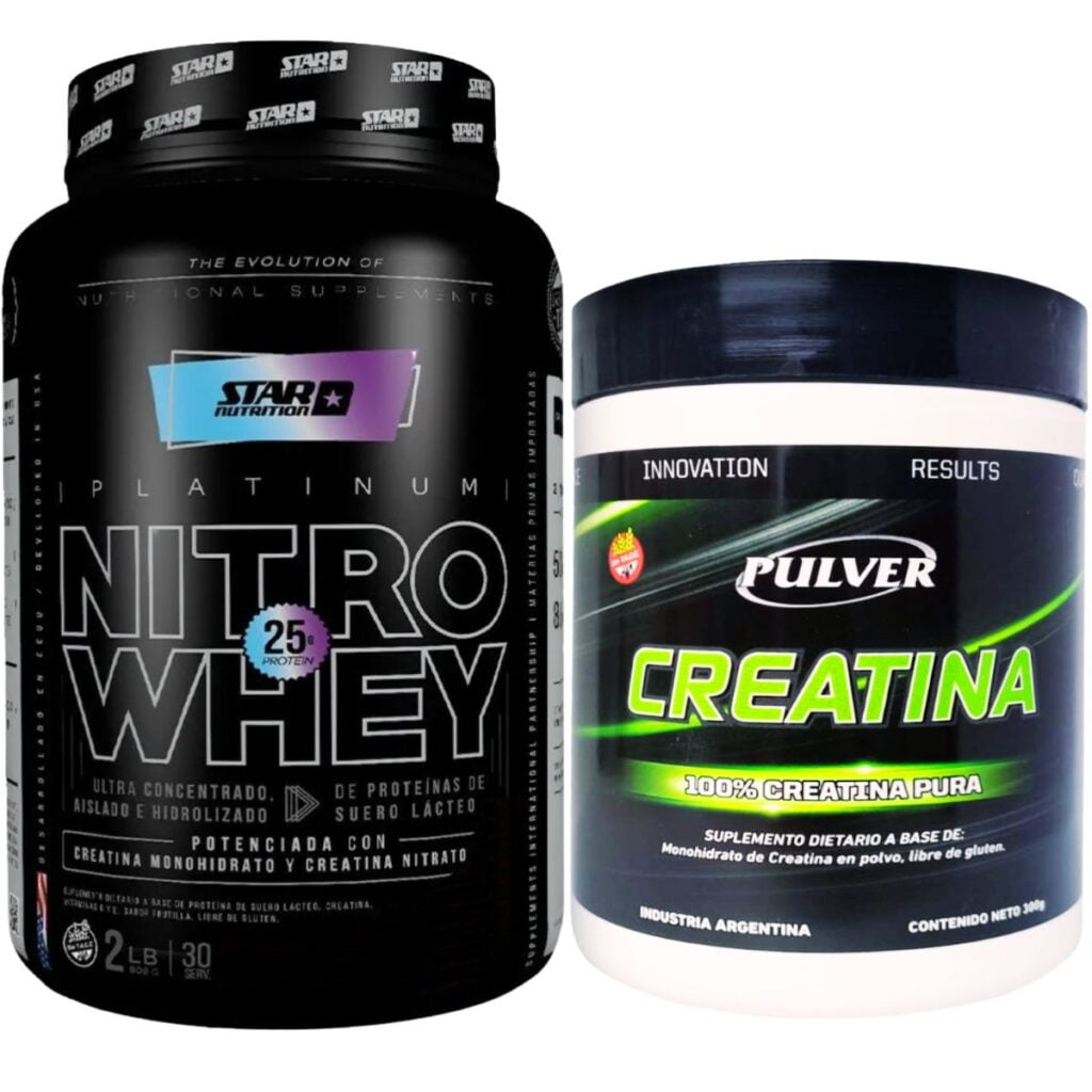 Proteína Nitro Whey 2 Lbs Star + Creatina 300 grs Pulver | DeMusculos